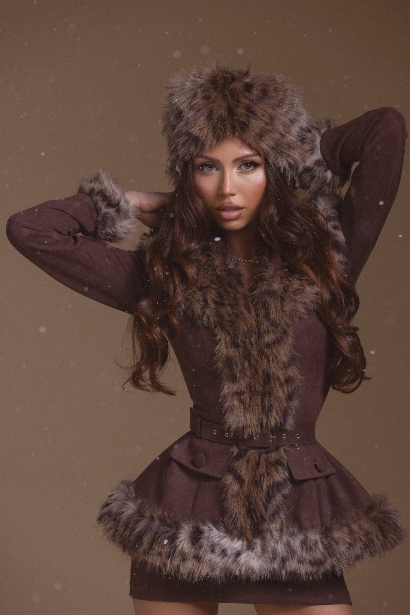 Suede Faux Fur Jacket & Skirt Set – Malliny